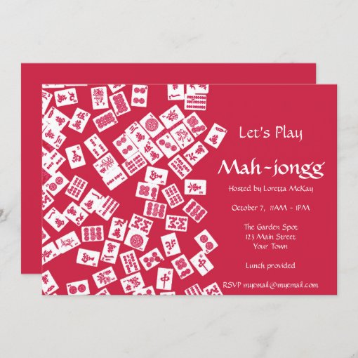 Mah-Jongg Game Party Invitation | Zazzle