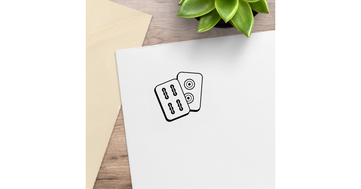 Mah-Jongg Game Tiles 1x1 Rubber Stamp | Zazzle
