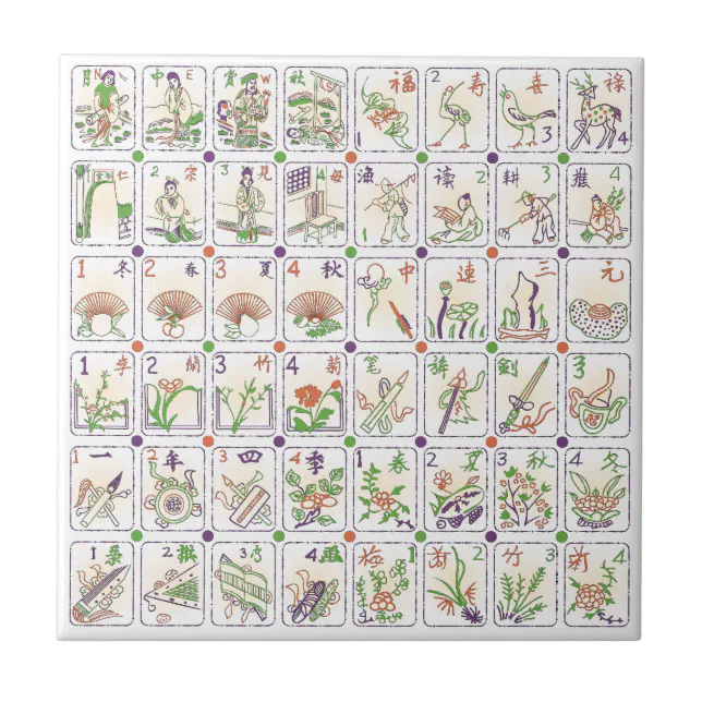 Mah Jongg Honour Tiles Tile | Zazzle