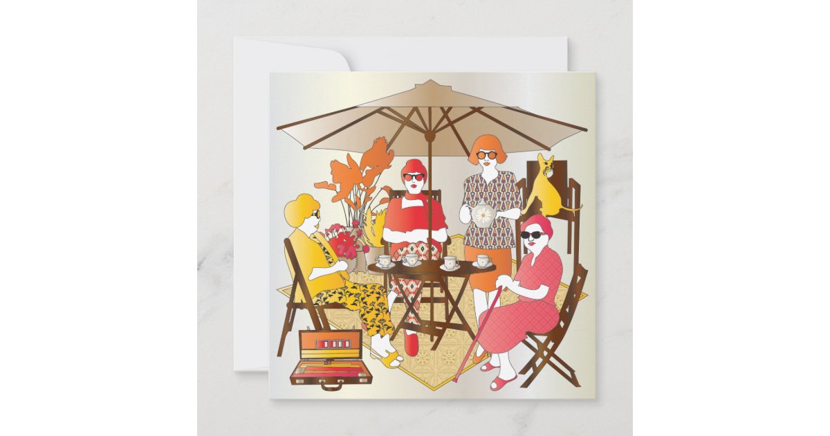 Mah Jongg Tea Party Invitation | Zazzle