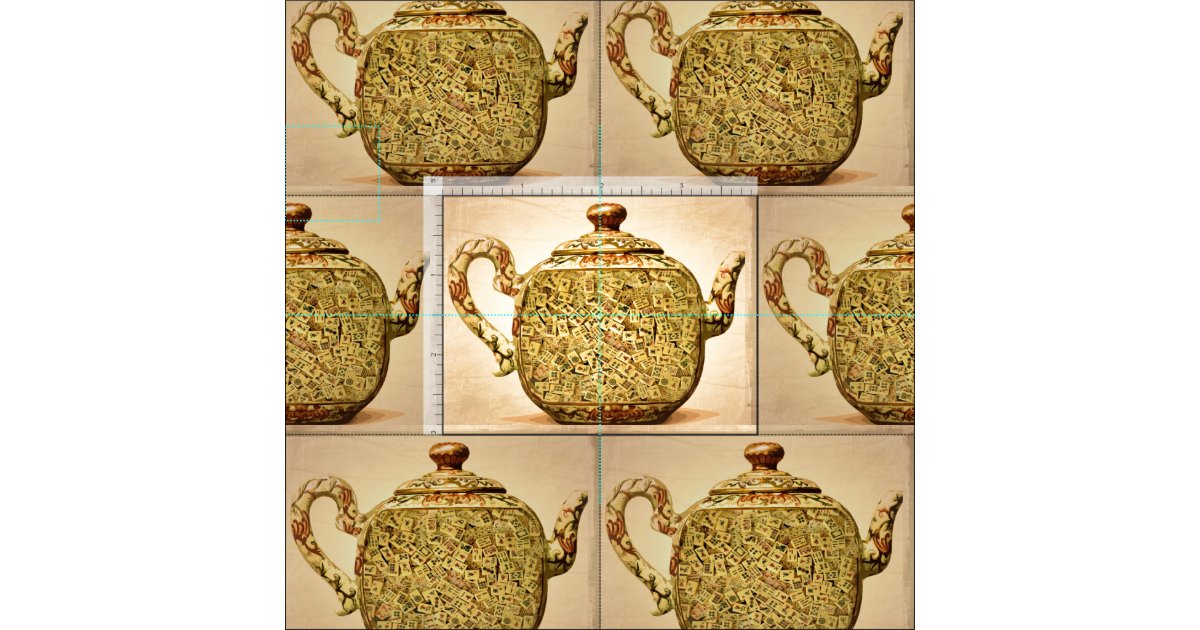 Mah Jongg Teapot Fabric | Zazzle