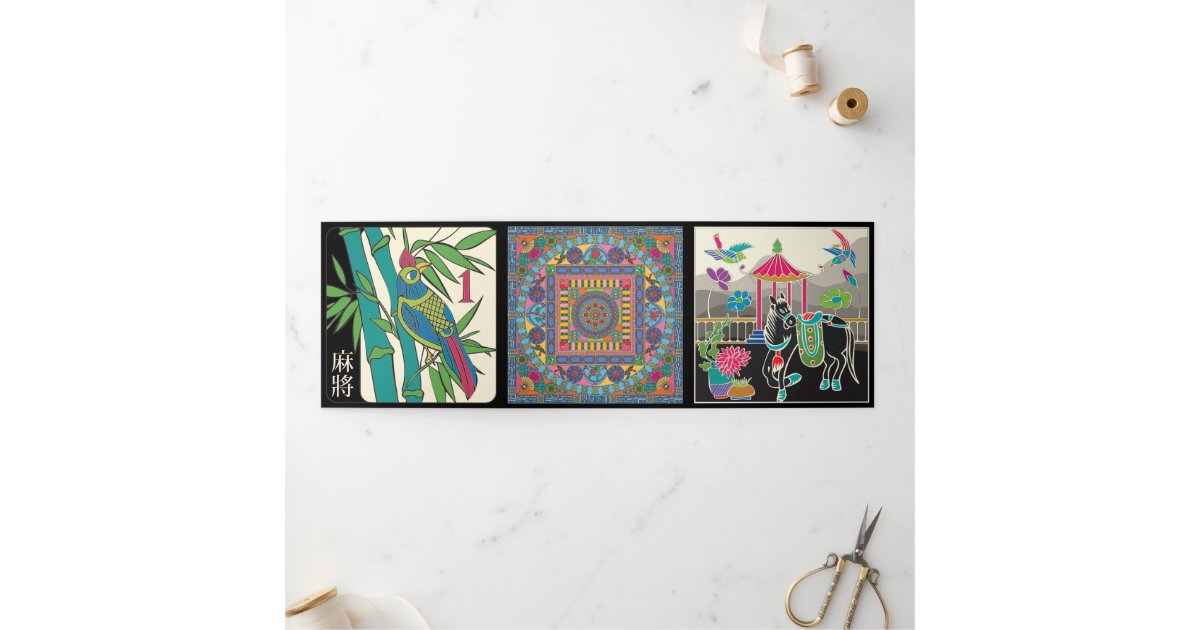 Mah Jongg Tiles Trifold Card | Zazzle