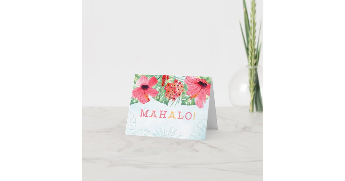 Mahalo greetings card, Mahalo stationery Thank You Card | Zazzle