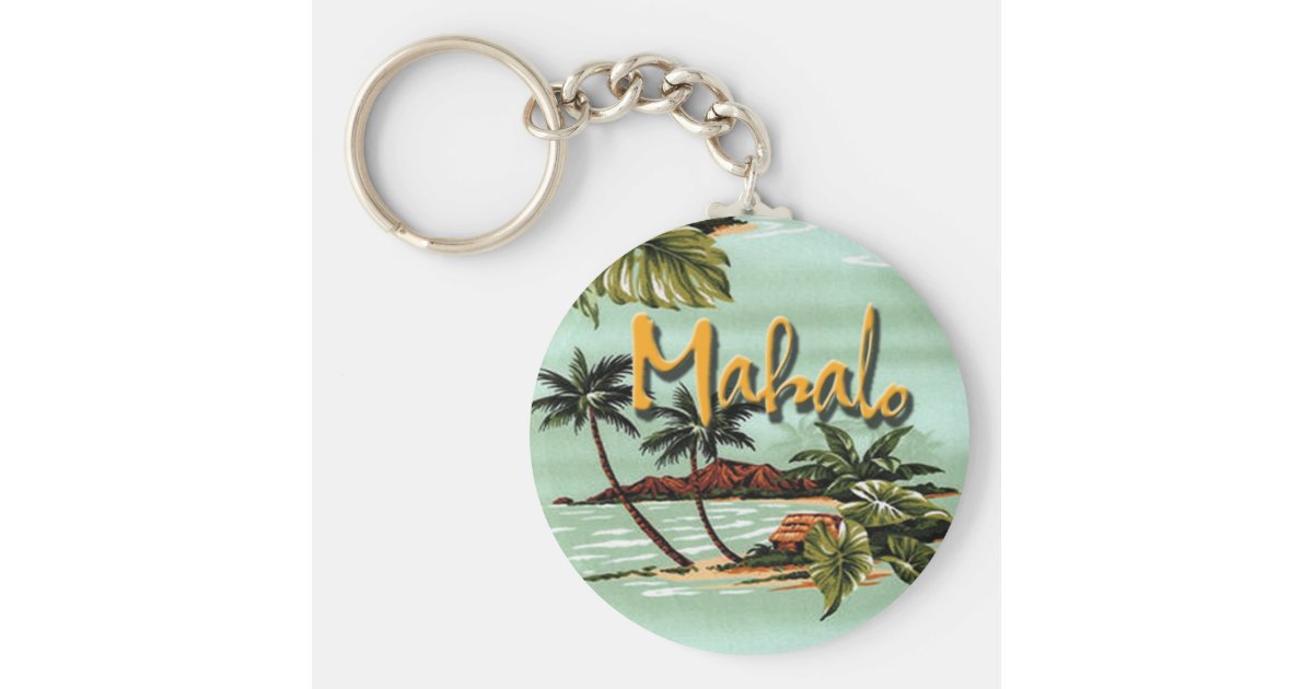 Mahalo Hawaiian Island Keychain | Zazzle