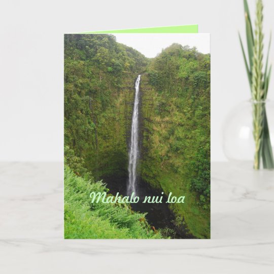 Mahalo Nui Loa, Hawaii, Akaka Falls, Card | Zazzle.com