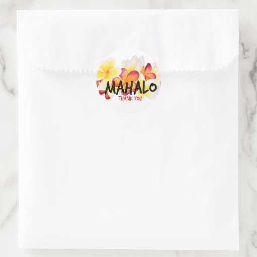 Mahalo Plumeria Classic Round Sticker | Zazzle