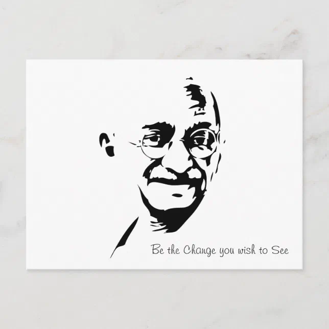 Mahatma Gandhi - Be the Change - Postcard | Zazzle