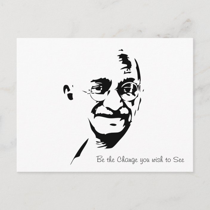 Mahatma Gandhi - Be the Change - Postcard | Zazzle.com