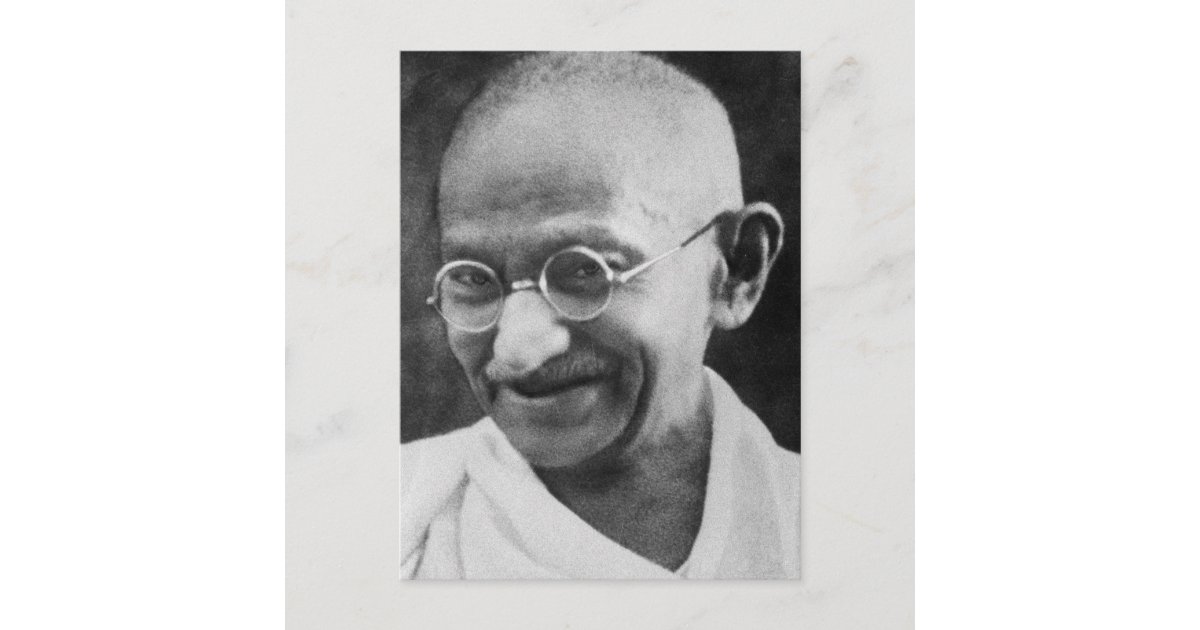 Mahatma Ghandi Portrait Photograph Postcard | Zazzle
