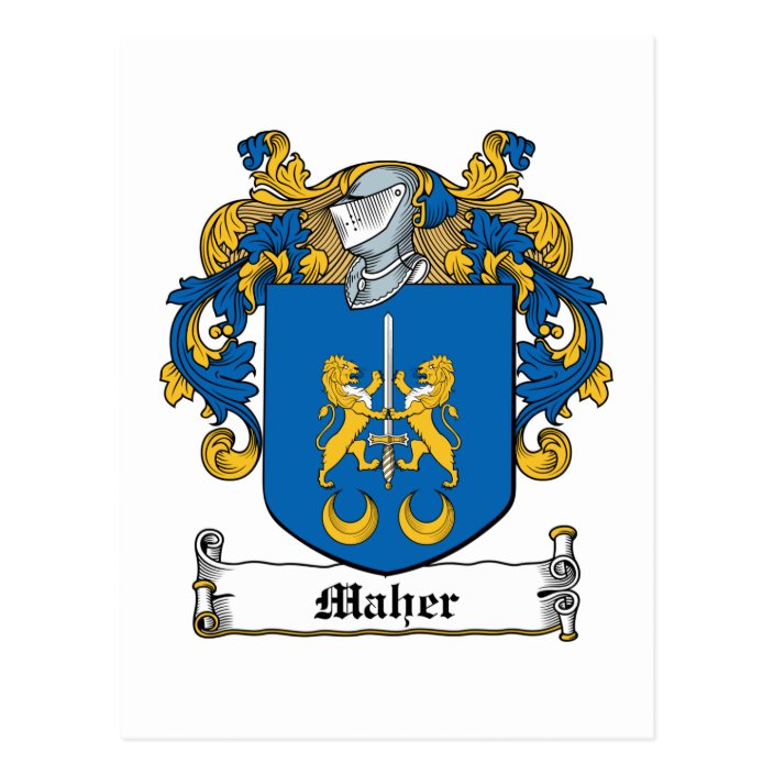 Maher Family Crest Postcard | Zazzle.com