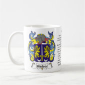 Maher, Origin, Meaning and the Crest on a mug | Zazzle