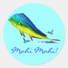 Dolphin Fish - Dorado - Mahi Mahi Oval Sticker | Zazzle.com