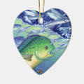 Mahi Mahi (Dolphin Fish) chasing Flying Fish Ceramic Ornament | Zazzle