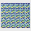 Mahi Mahi (Dolphin Fish) chasing Flying Fish Wrapping Paper | Zazzle