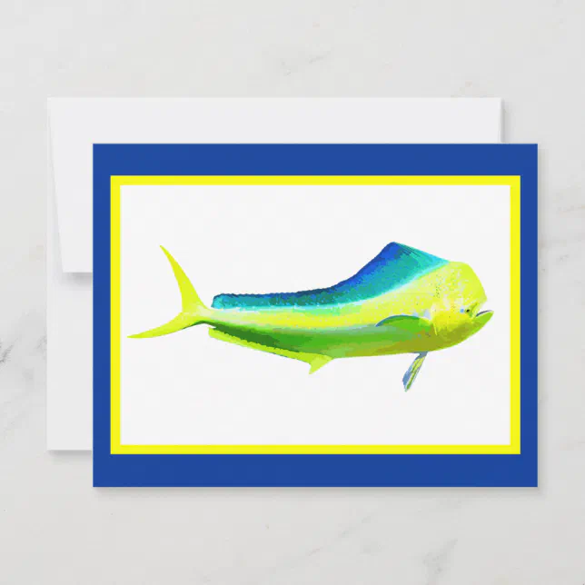 Mahi Mahi saltwater fishing graphic Invitation | Zazzle