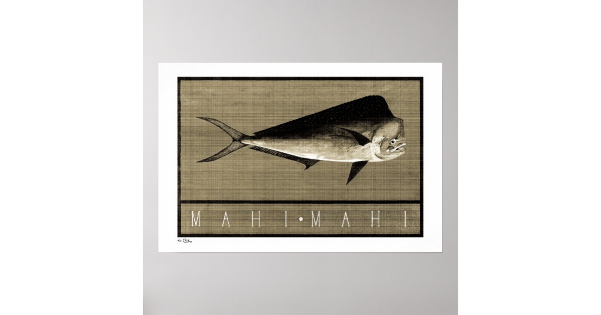 Mahi-Mahi Vintage B&W Posters, Prints and Frames | Zazzle