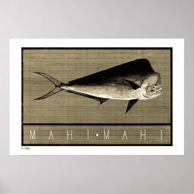 Mahi-Mahi Vintage B&W Posters, Prints and Frames | Zazzle