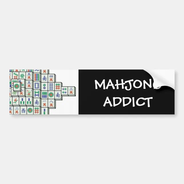 MAHJONG ADDICT BUMPER STICKER | Zazzle
