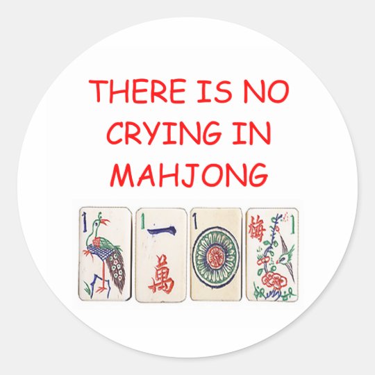 MAHJONG CLASSIC ROUND STICKER | Zazzle.com