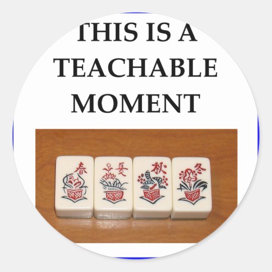 mahjong classic round sticker | Zazzle.com