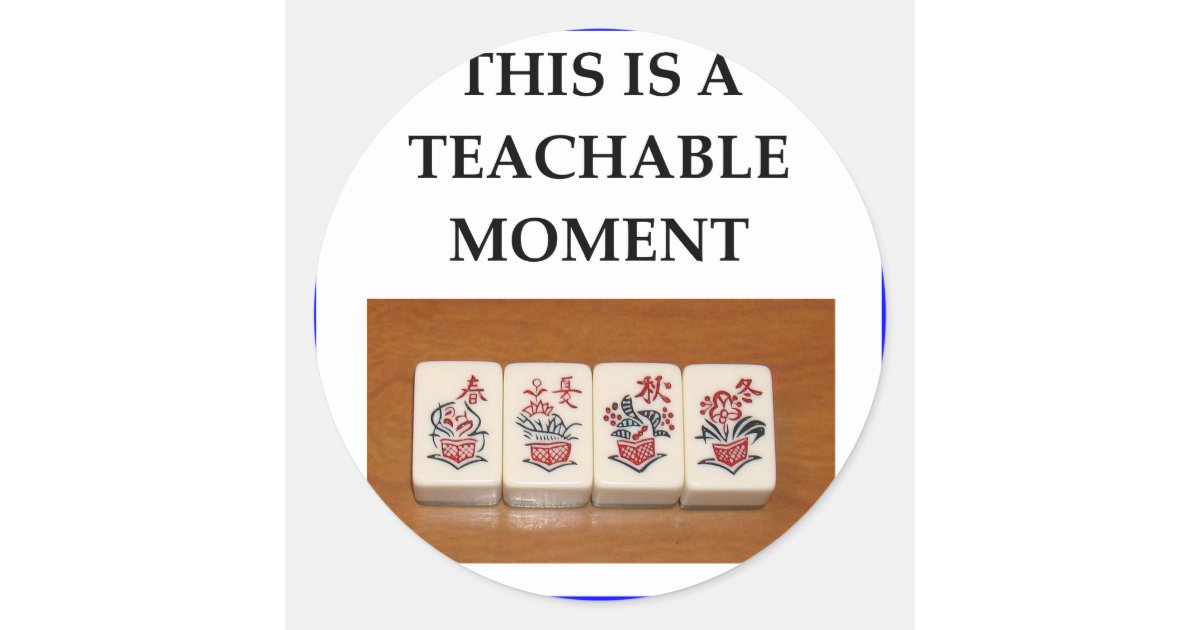 mahjong classic round sticker | Zazzle