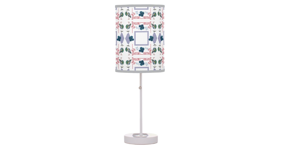 Mahjong Cranes and Flowers Lamp Great for Table! | Zazzle