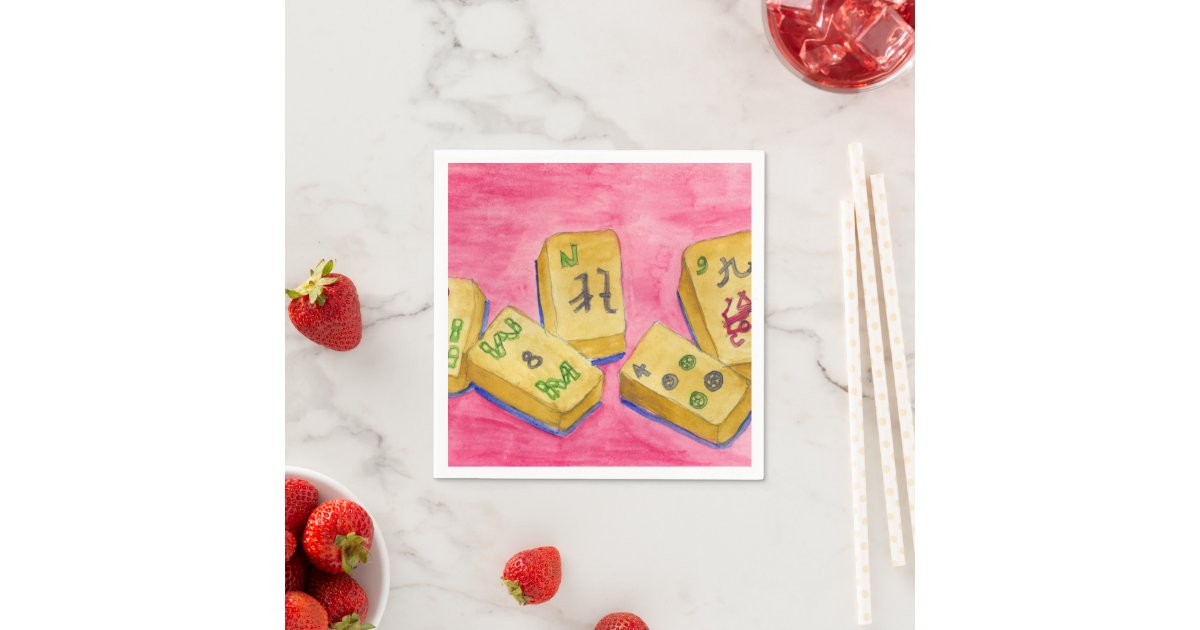 Mahjong Napkins | Zazzle