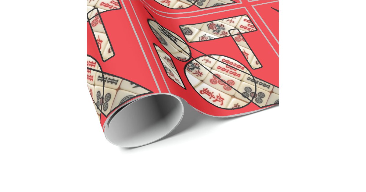 Mahjong pattern wrapping paper | Zazzle