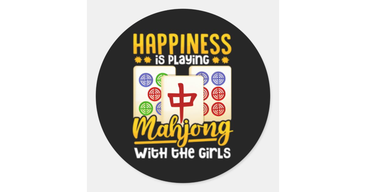 Mahjong Player Classic Round Sticker | Zazzle