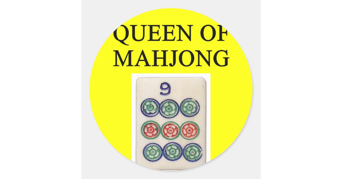 MAHJONG queen Classic Round Sticker | Zazzle