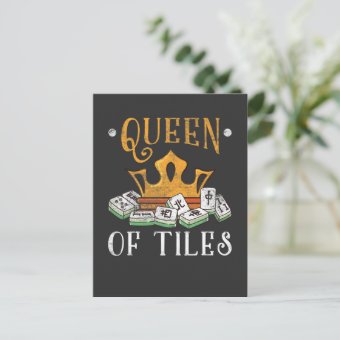 Mahjong Queen Of Tiles Mah Jong Boardgame Lover Postcard | Zazzle