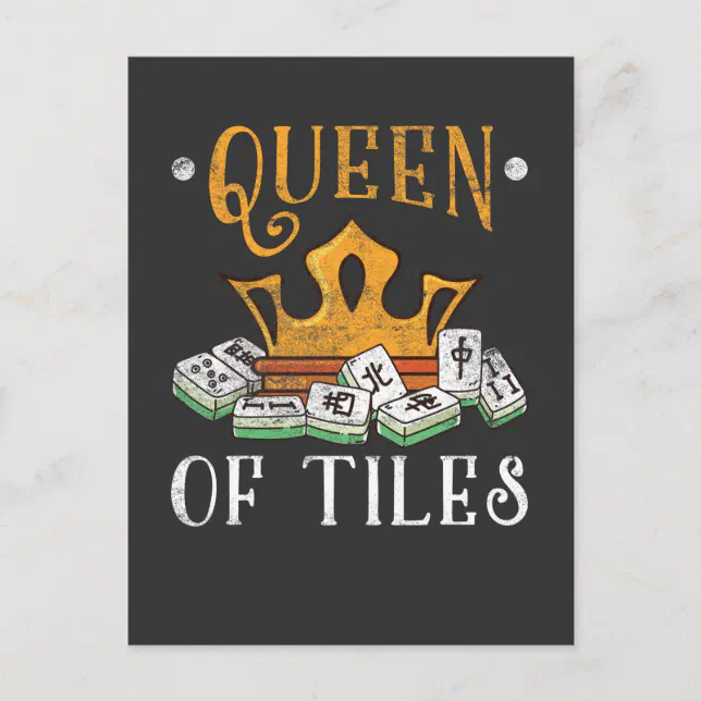 Mahjong Queen Of Tiles Mah Jong Boardgame Lover Postcard | Zazzle