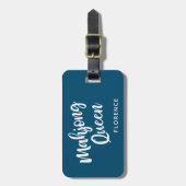 Mahjong Queen Personalized Name | Teal Blue Luggage Tag | Zazzle