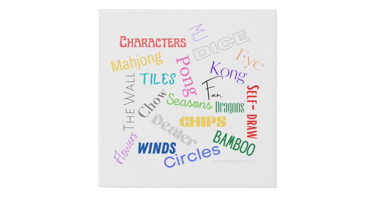 Mahjong themed canvas print | Zazzle