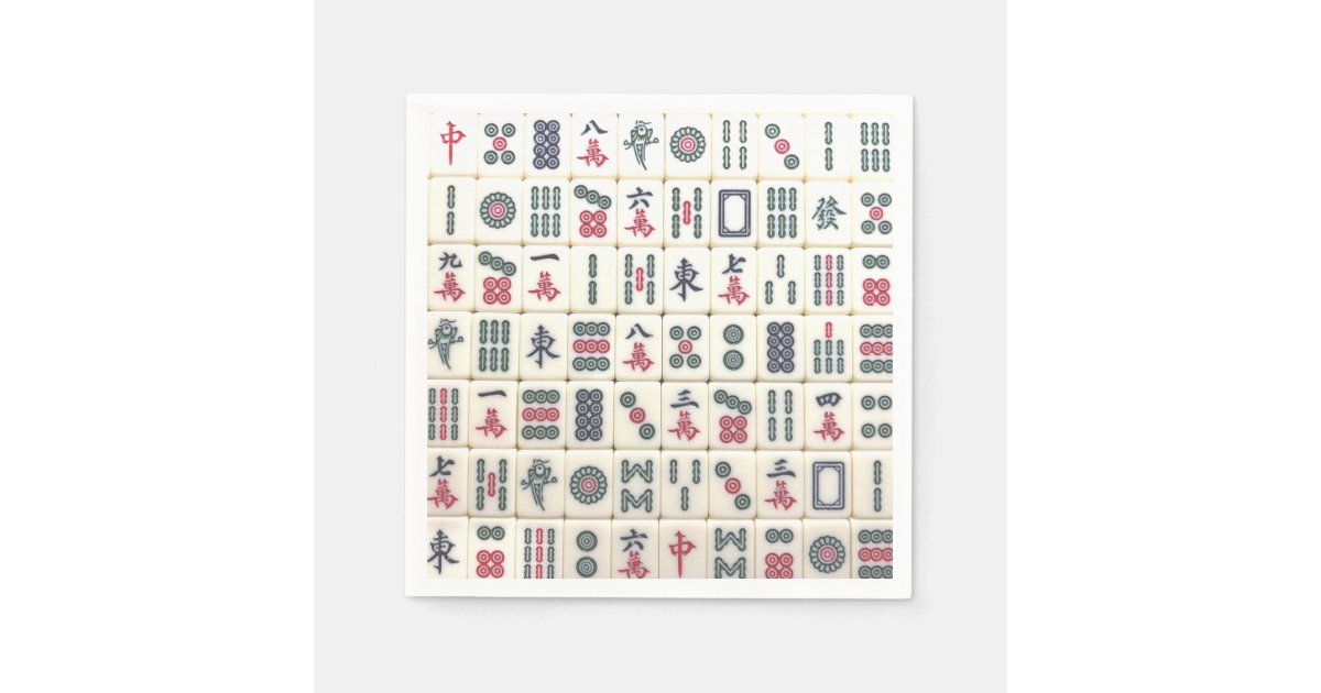 Mahjong Tiles Napkins | Zazzle