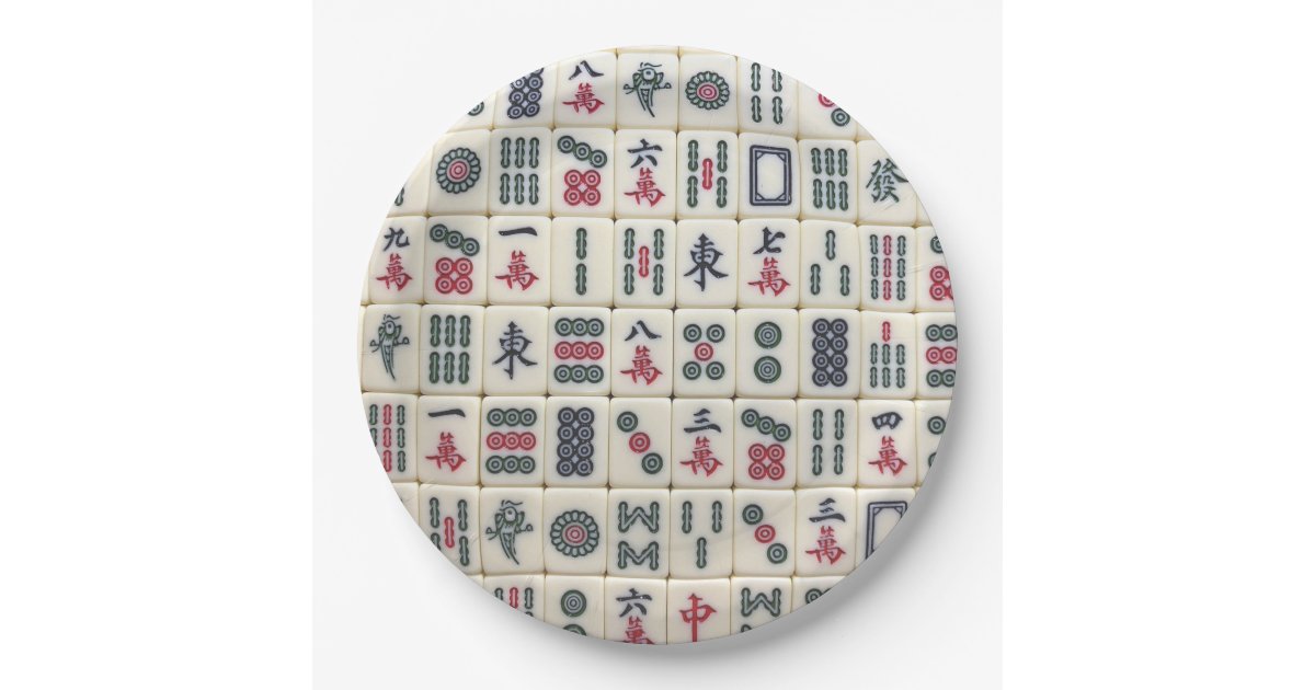 Mahjong Tiles Paper Plates | Zazzle