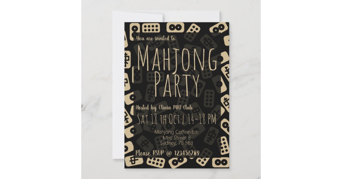 Mahjong tiles - party invitation | Zazzle