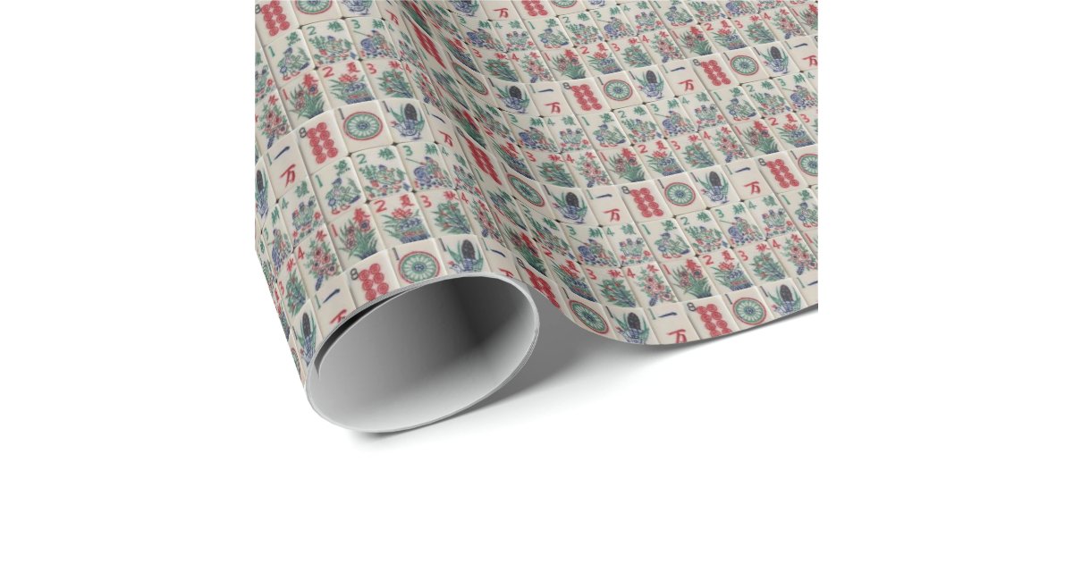 Mahjong Tiles Pattern Wrapping Paper | Zazzle.com
