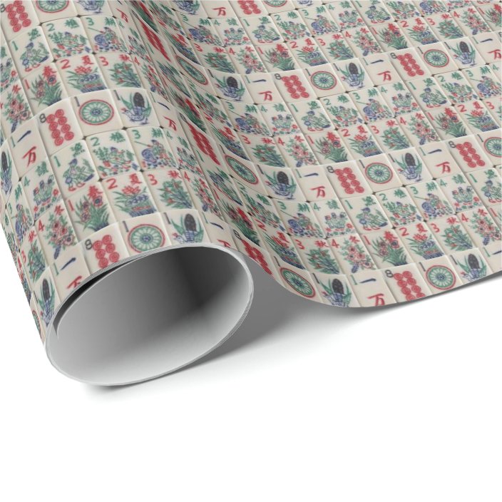 Mahjong Tiles Pattern Wrapping Paper | Zazzle.com