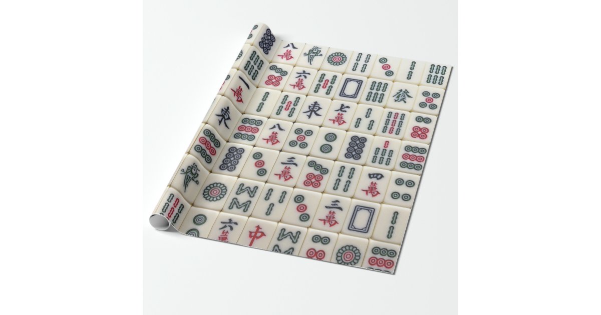 Mahjong Tiles Wrapping Paper | Zazzle
