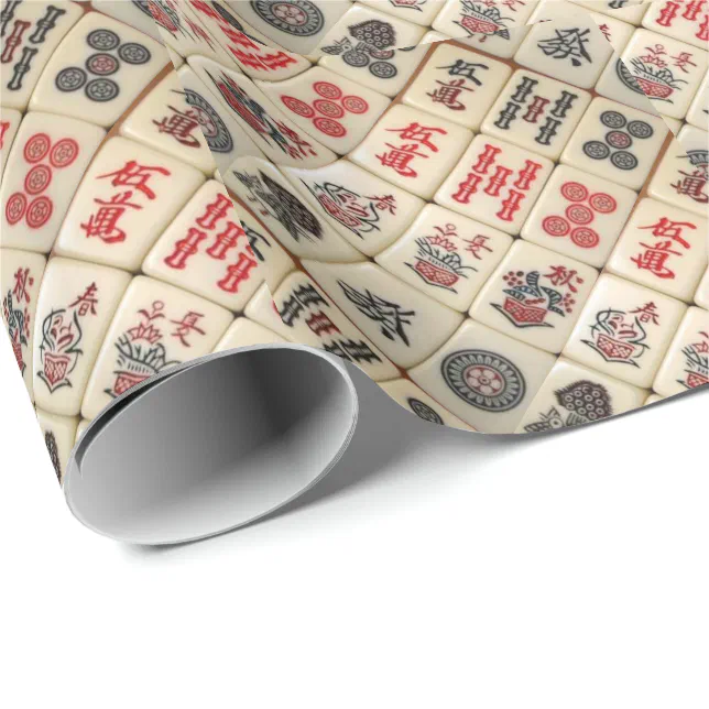 Mahjong tiles wrapping paper | Zazzle