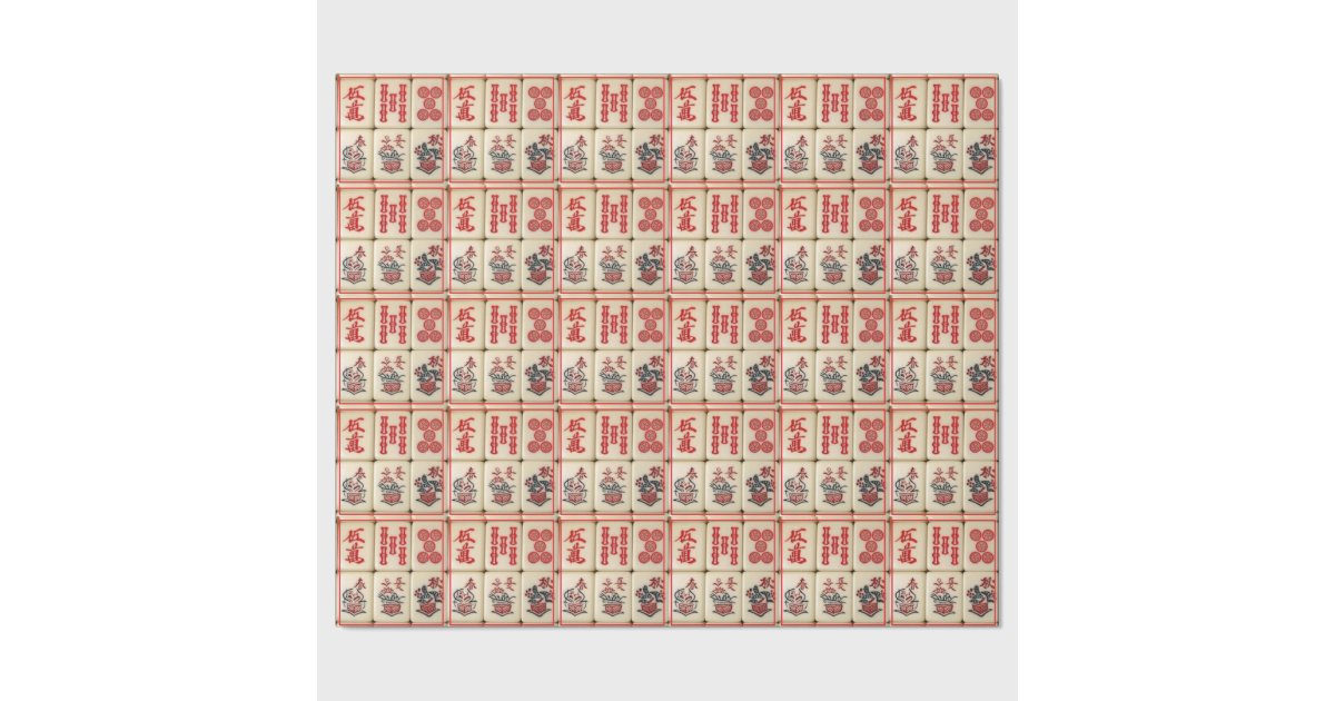 Mahjong tiles wrapping paper | Zazzle