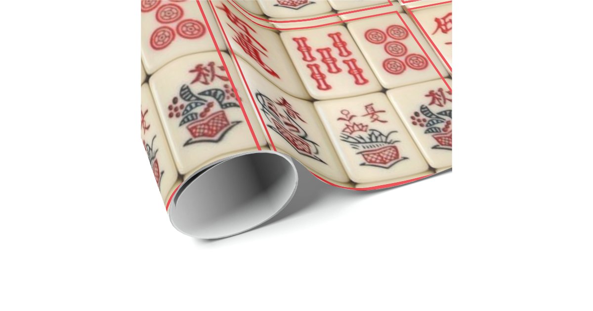 Mahjong tiles wrapping paper | Zazzle