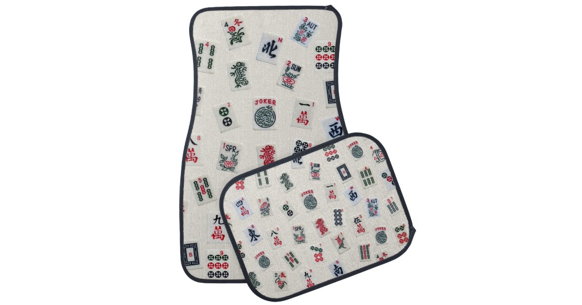 MahJongg tiles symbols design on badge Car Floor Mat | Zazzle
