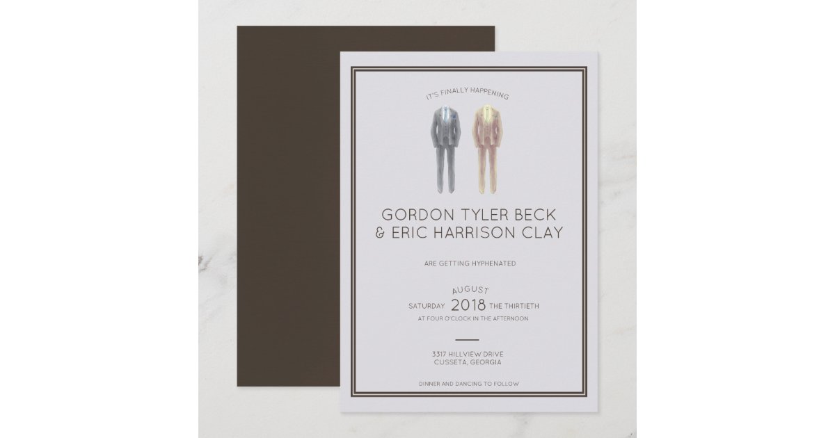Mahogany Masculine Wedding Invitation | Zazzle