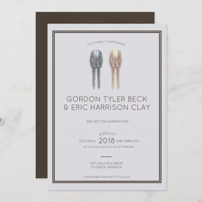 Mahogany Masculine Wedding Invitation | Zazzle
