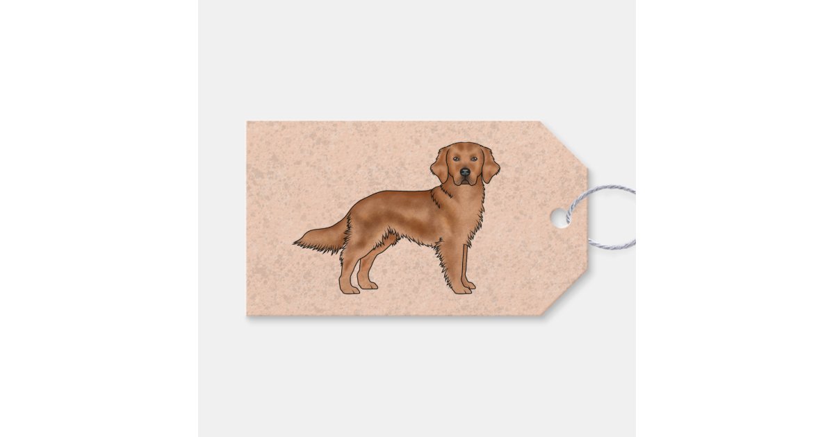 Mahogany Red Golden Retriever Cute Cartoon Dog Gift Tags | Zazzle