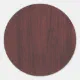 Mahogany wood texture classic round sticker | Zazzle
