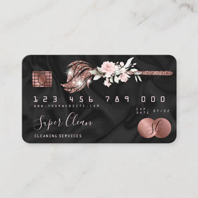 Maid Cleaning House Sparkling credit card | Zazzle