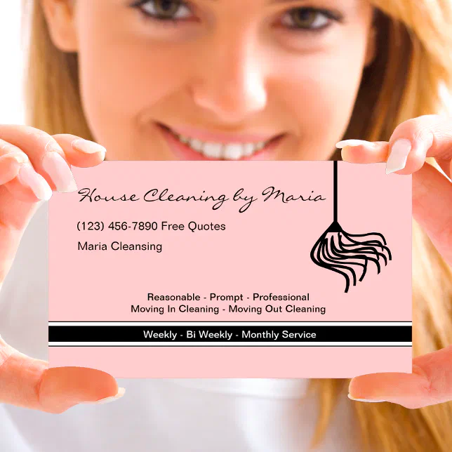 Maid Housekeeper Business Cards | Zazzle